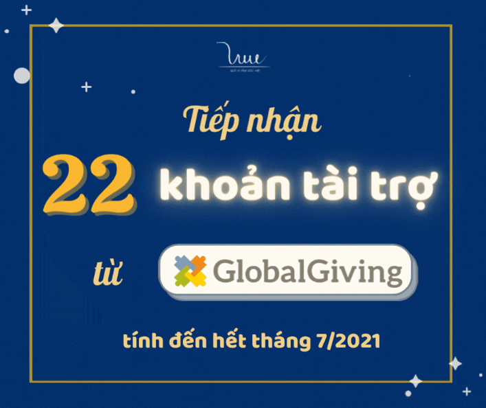 Receiving 22 sponsorships from Global Giving till the end of July 2021